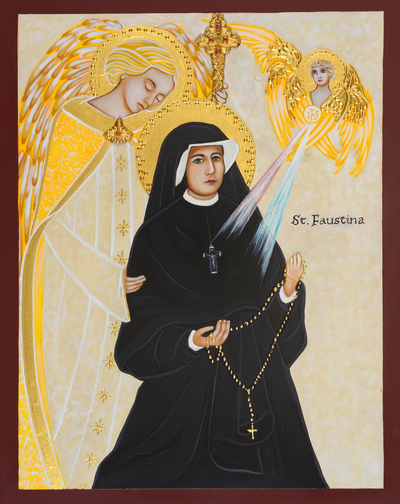 Saint Faustina and the Holy Angels - Sacred Image Icons