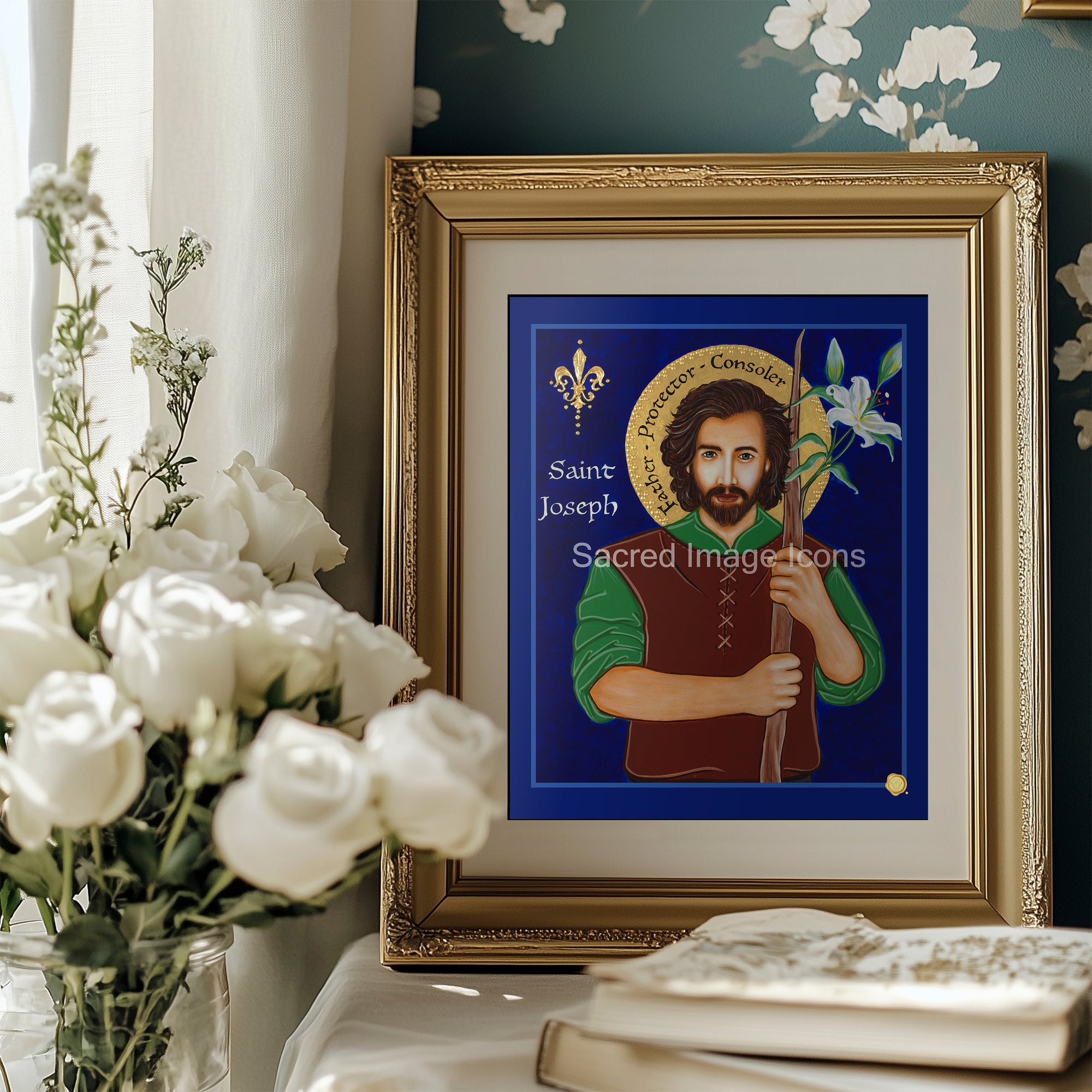 Saint Joseph Icon Print - Sacred Image Icons