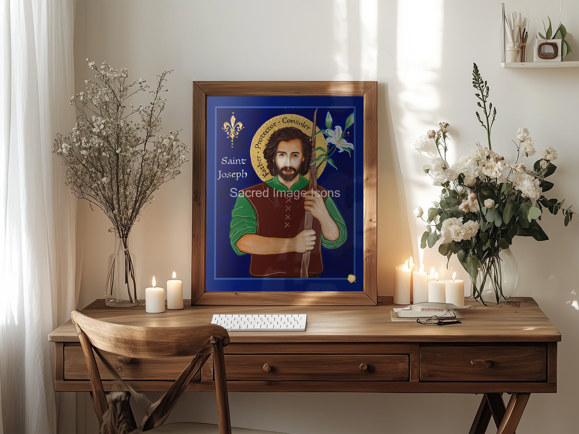 Saint Joseph Icon Print - Sacred Image Icons