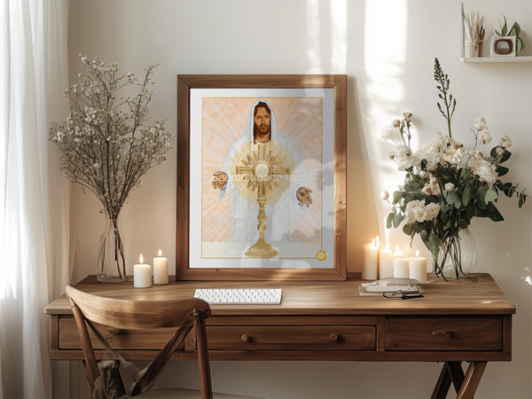 Jesus in the Eucharist Icon Print - Sacred Image Icons