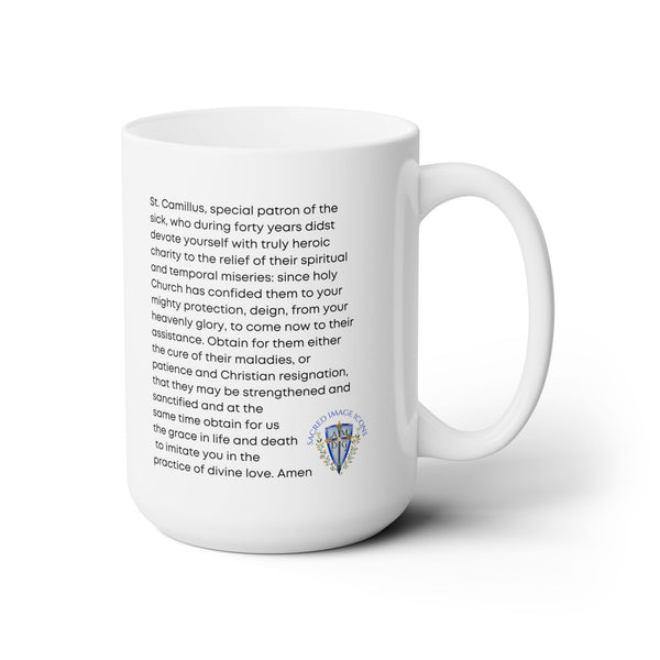 Saint Camillus de Lellis Prayer Mug 15oz - Sacred Image Icons