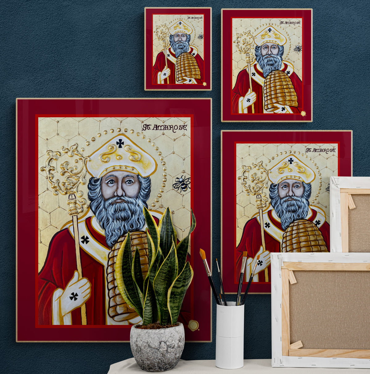 Saint Ambrose Icon Print - Sacred Image Icons
