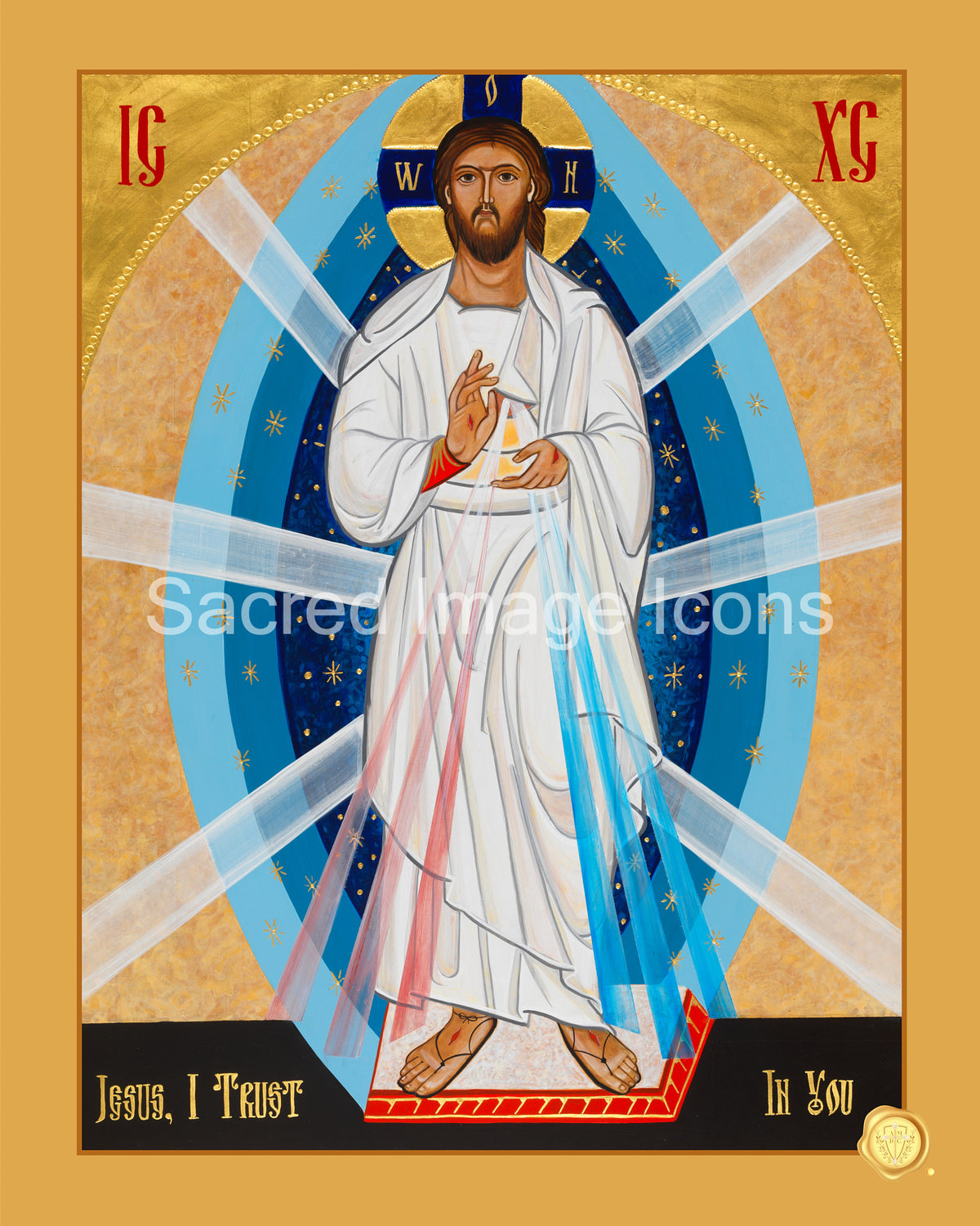Divine Mercy Byzantine Icon - Sacred Image Icons