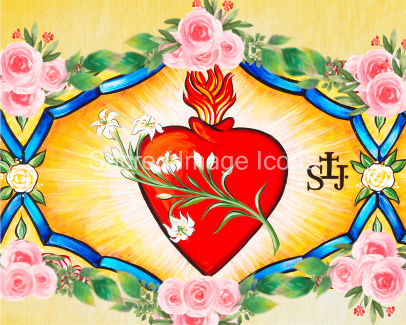 The Chaste Heart of St Joseph Icon Print - Sacred Image Icons