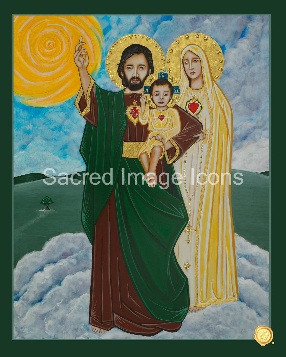 The Holy Family 3 Icon Print - Sacred Image Icons