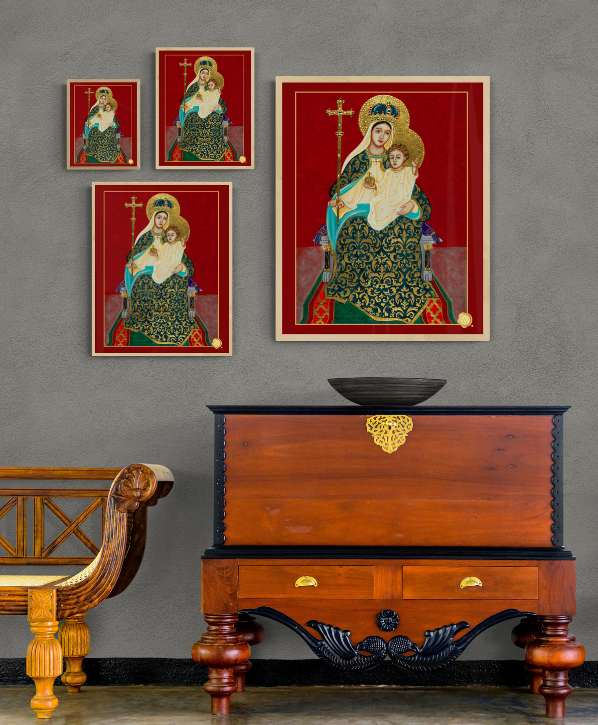 Our Lady Seat of Wisdom Icon Print - Sacred Image Icons