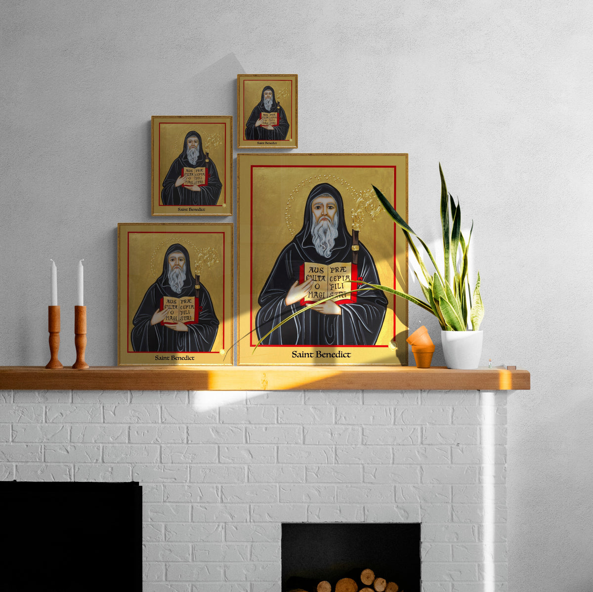 Saint Benedict 3 Icon Print - Sacred Image Icons