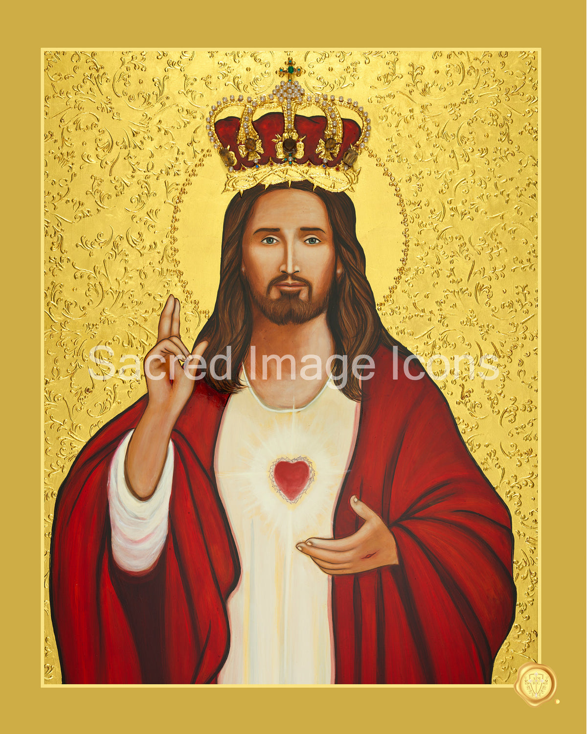 Sacred Heart Jesus Icon Print - Sacred Image Icons
