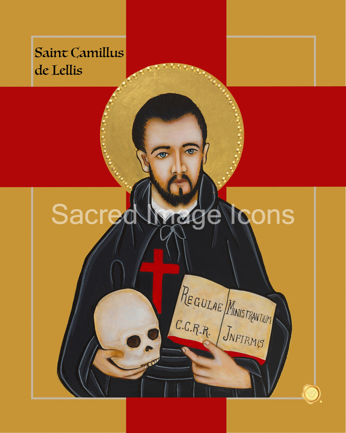 Saint Camillus de Lellis Icon Print - Sacred Image Icons