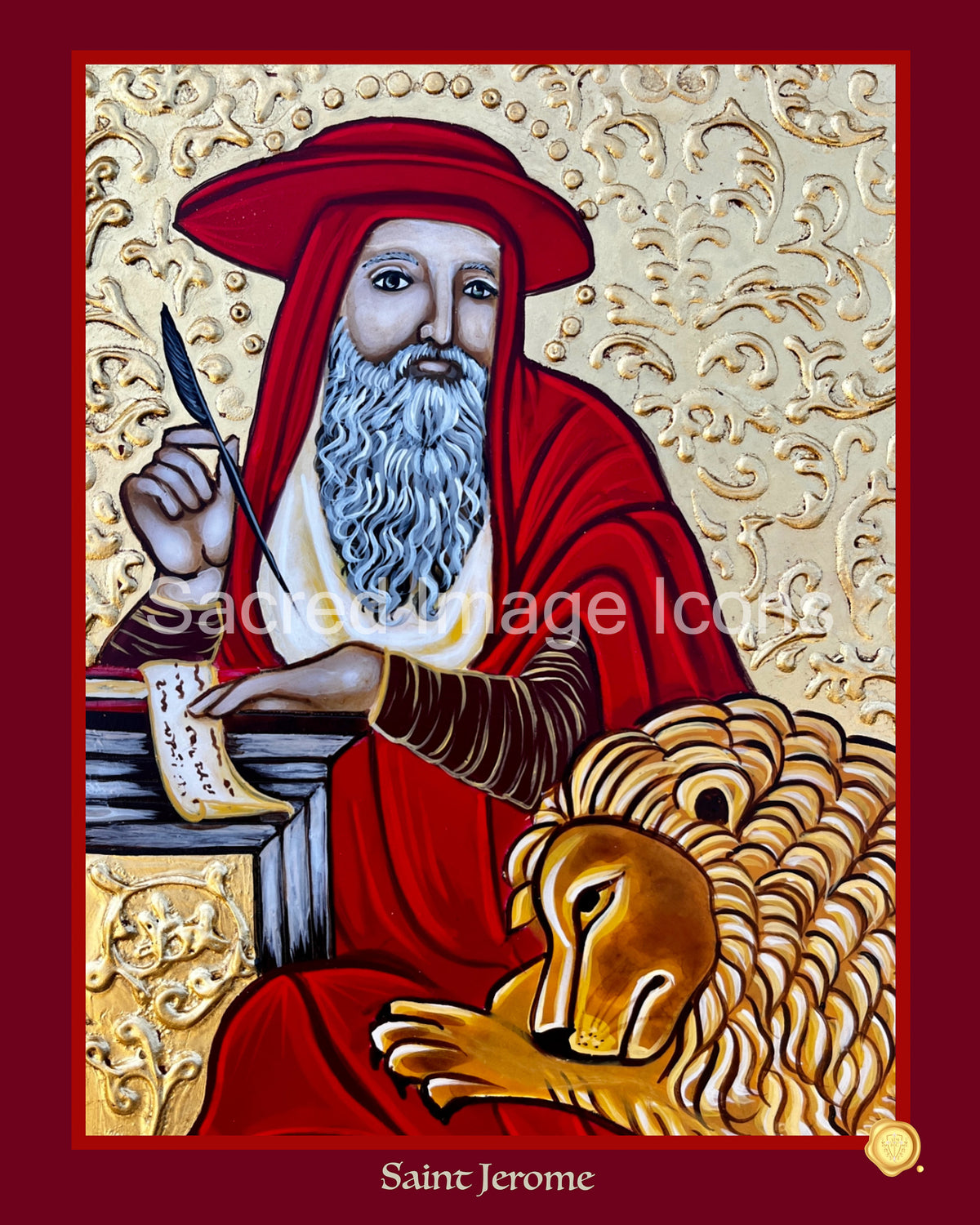 Saint Jerome Icon Print - Sacred Image Icons Saint Jerome Icon Print - Sacred Image Icons