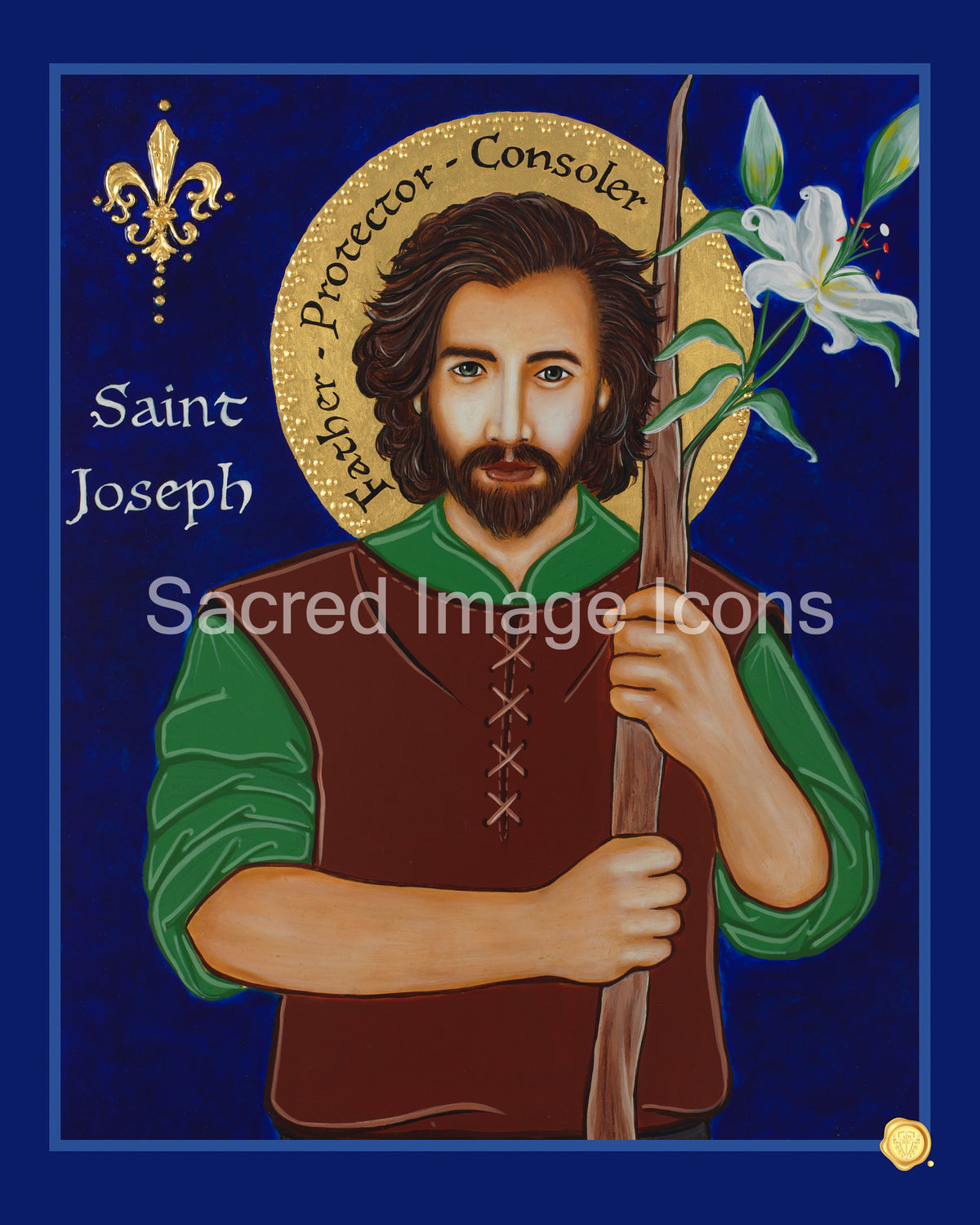 Saint Joseph Icon Print - Sacred Image Icons