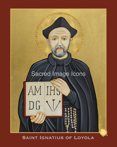 Saint Ignatius of Loyola Icon Print - Sacred Image Icons